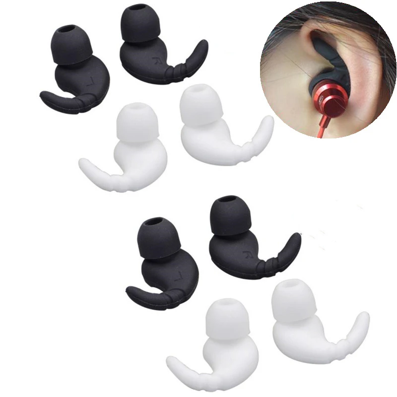 4 Pairs Silicone Sports Earbud Ear Hooks Noise Isolation Replacement ...