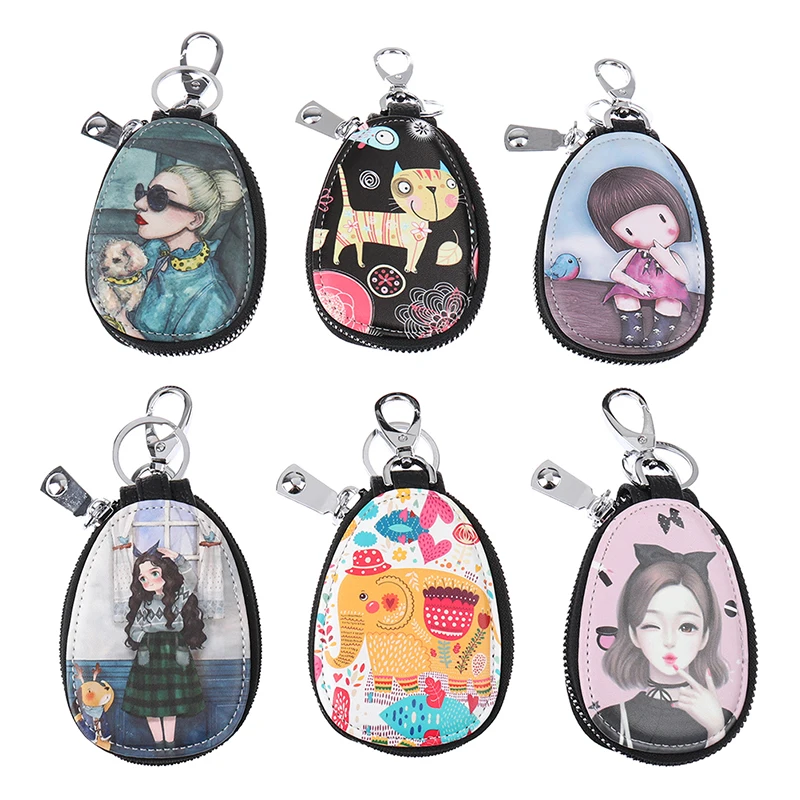 Fashion Cartoon Women Key Bag Girl Students Leather Key Wallets Key ...
