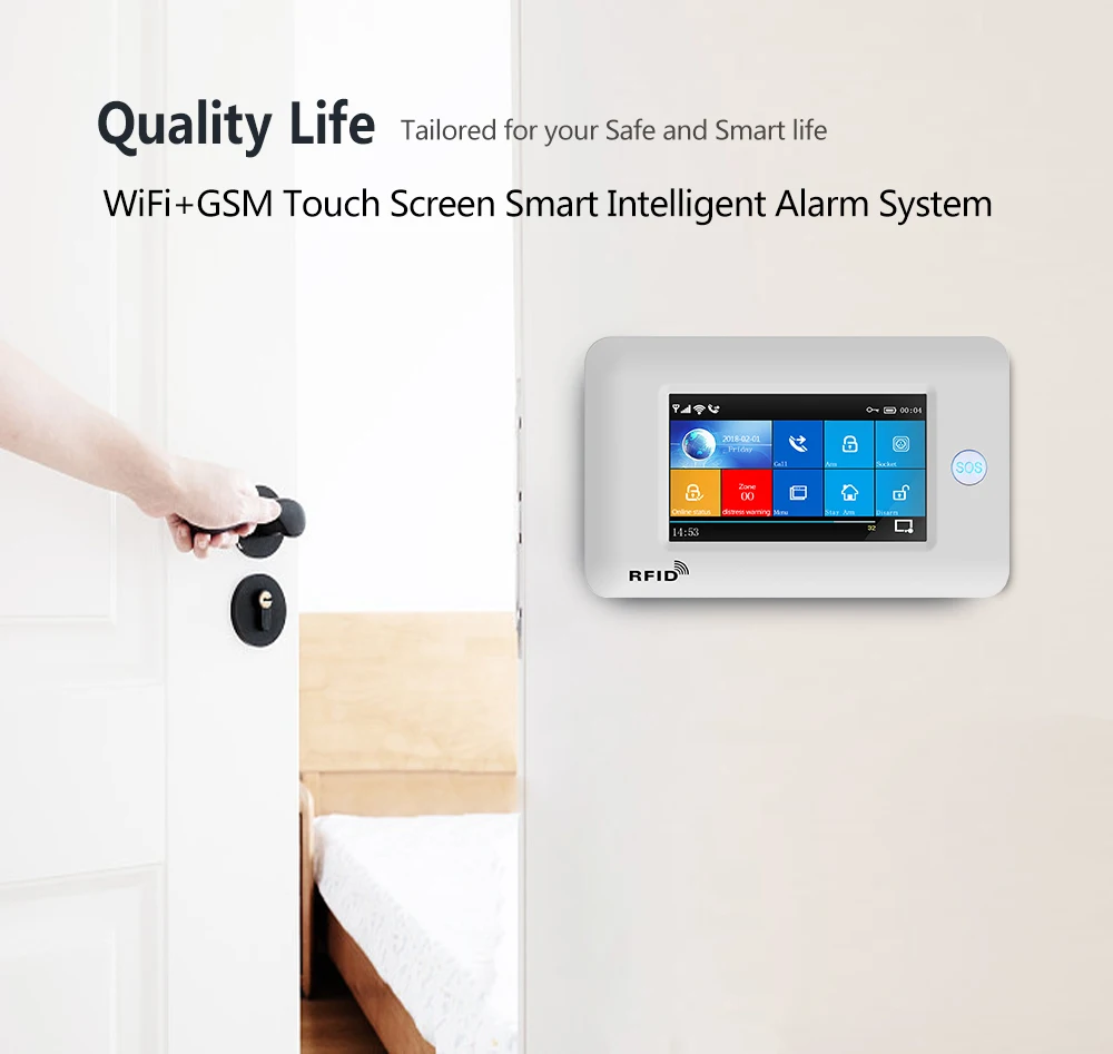 PGST New PG106 TUYA WiFi GSM Alarm System with Motion Sensor RFID Card ...
