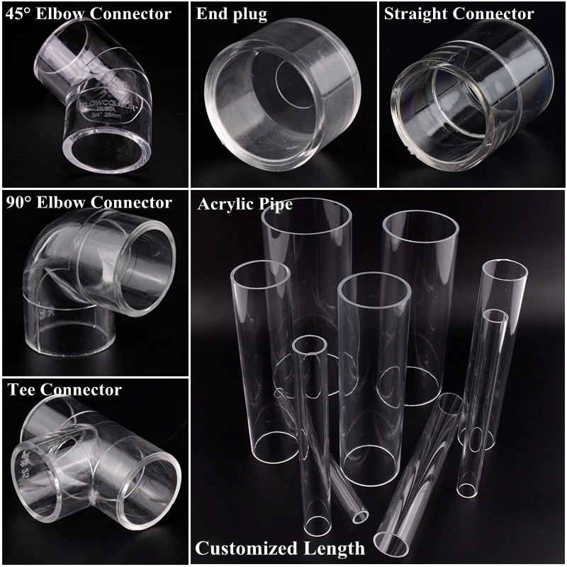 1PC Inner Dia 20/25/32mm Acrylic Pipe Aquarium Fish Tank Joint End Plug ...