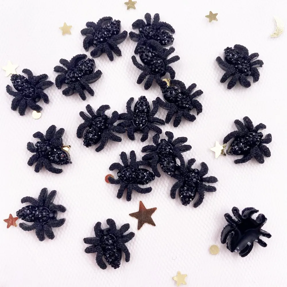 60pcs-Delicate-Black-Spider-Flatback-Rhinestone-Applique-DIY-Christmas ...