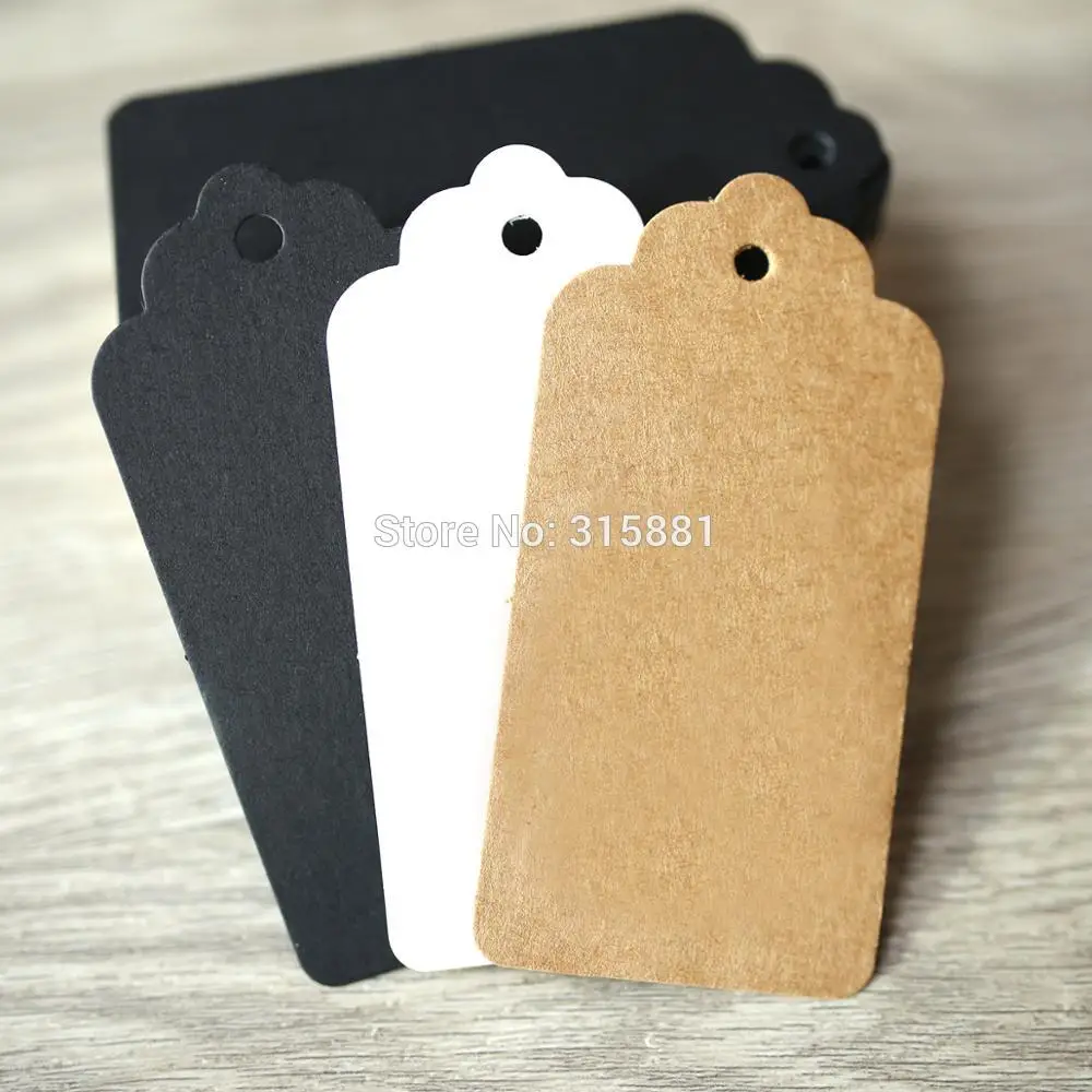 Kraft Gift Tags Scalloped Edge Wedding Party Paper Tag Price Label Hang ...