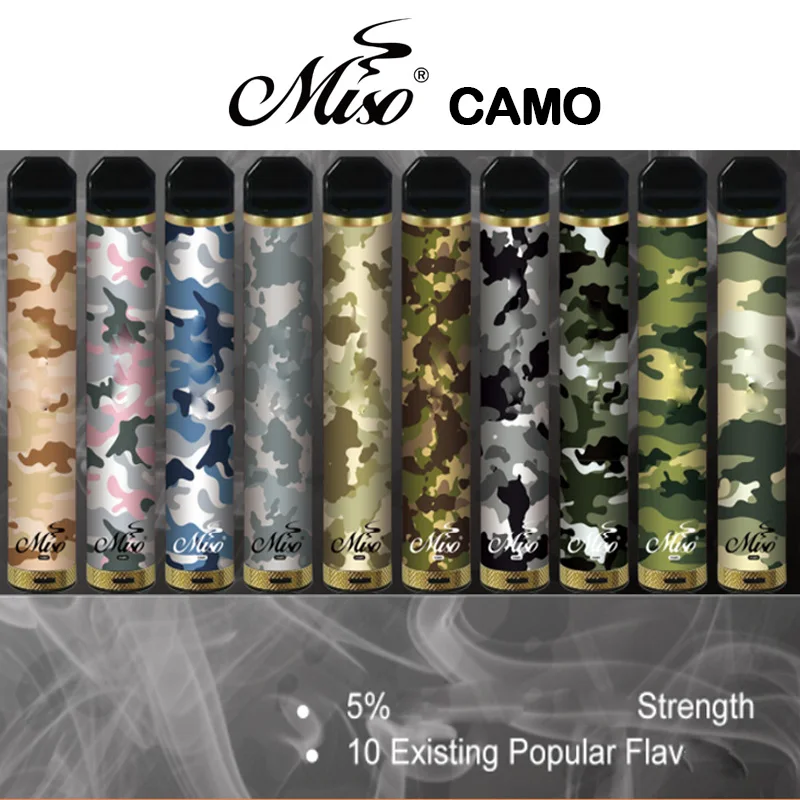 Original Miso CAMO Disposable Vape E Cigarette Camouflage Style Device ...