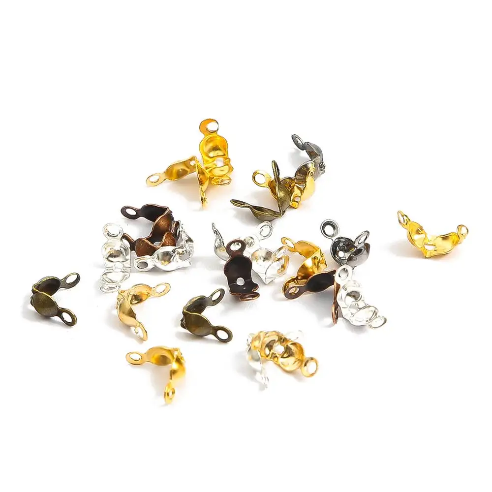 100pcs/lot Connector Clasp Fitting 4x7mm Ball Chain Calotte End Crimps ...