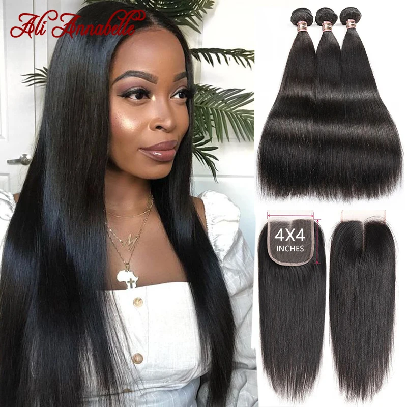 Straight Hair Bundles With Closure Hd Lace Malaysian Hair Bundles With ...