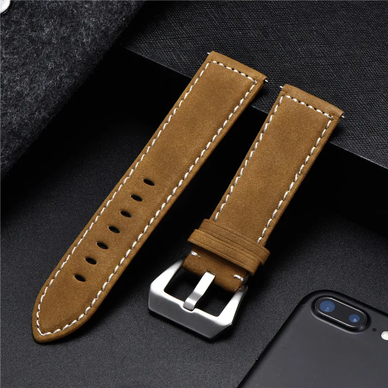 New Style Vintage Leather Watchband 18mm 20mm 22mm 24mm Frosted ...