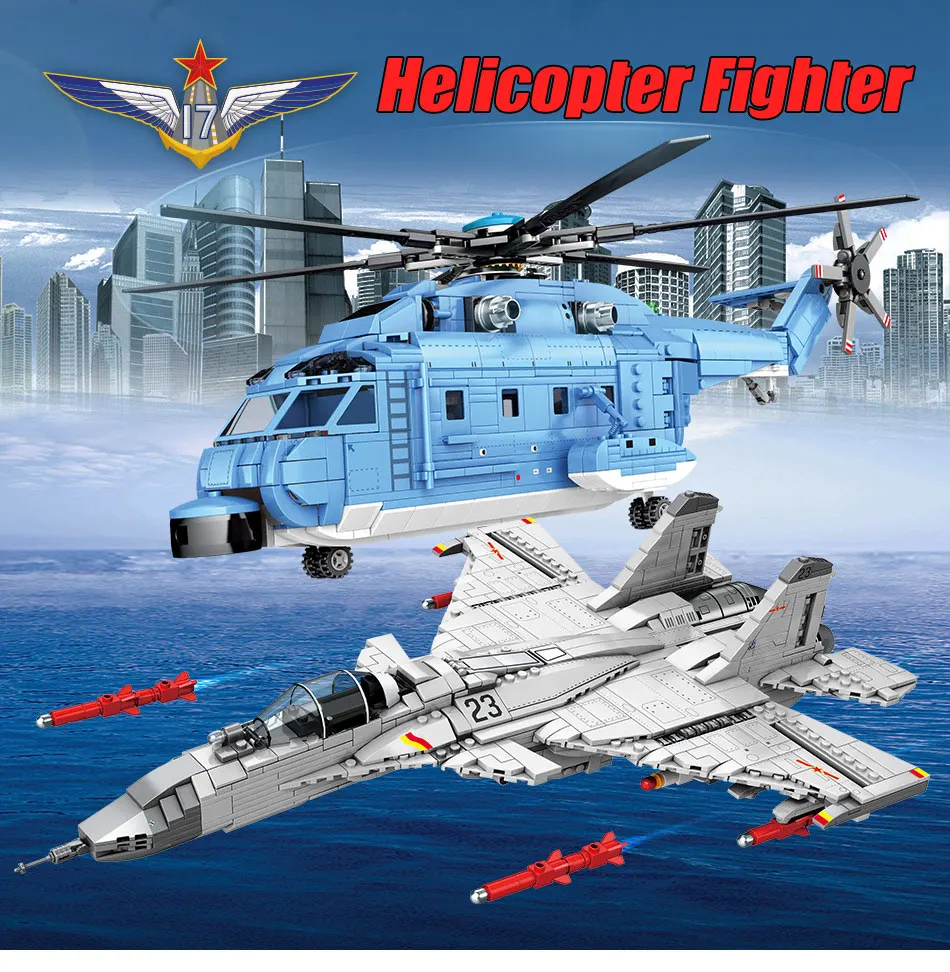 SEMBO Block Military Z-18 Helicopter Fighter - Building Toys