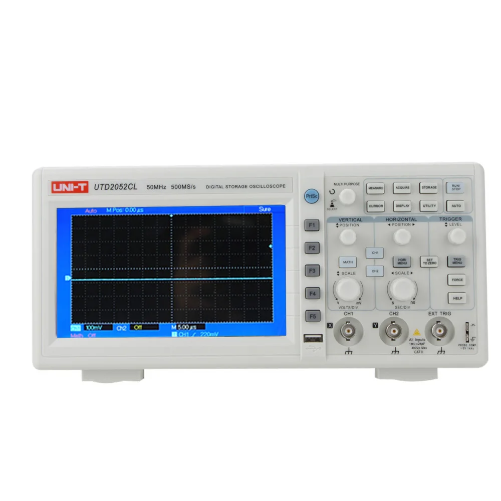 50MHz 500Ms/s Digital Storage Oscilloscopes DSO Dual Channels 7 inches LCD Scopemeter W/ USB ...