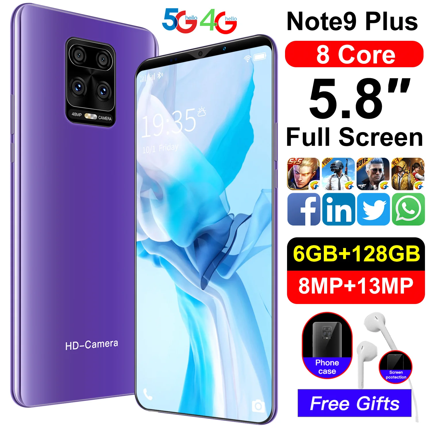 Versión Global 100% Original Note9 Plus Smartphone 5,8 pulgadas 6GB ...