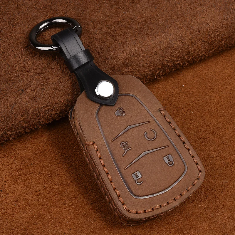 Crazy Horse Leather Car Key Case For Cadillac 20152016 CTS XTS SRX ...