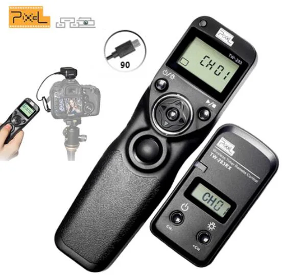 Pixel TW-283 Wireless Timer Remote Control Shutter Release (DC0 DC2 N3 E3 S1 S2) Cable For Canon ...