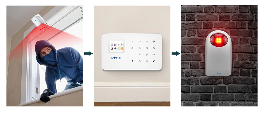 Kerui J008 Wireless Outdoor Flash Siren Waterproof Sound Strobe For ...