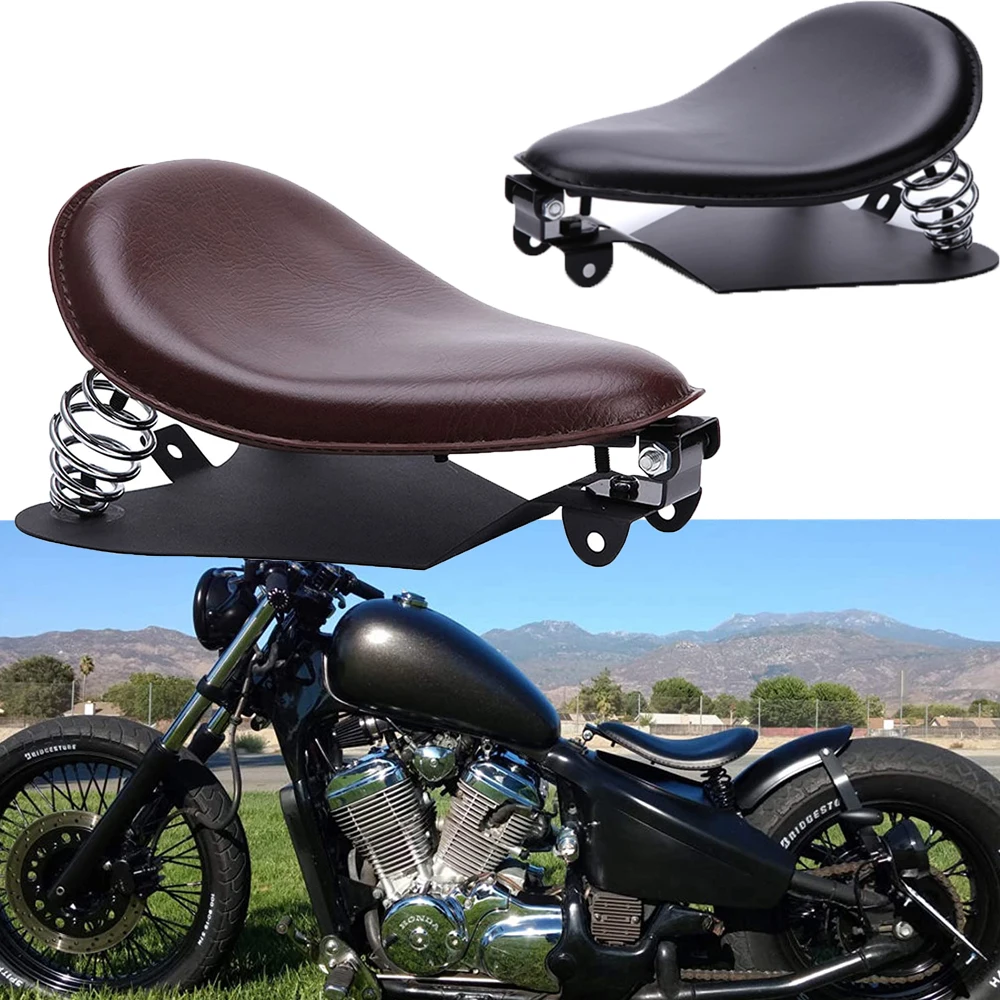 Motorcycle-Solo-Seat-with-Baseplate-and-Springs-Bracket-Sitting-Cushion ...