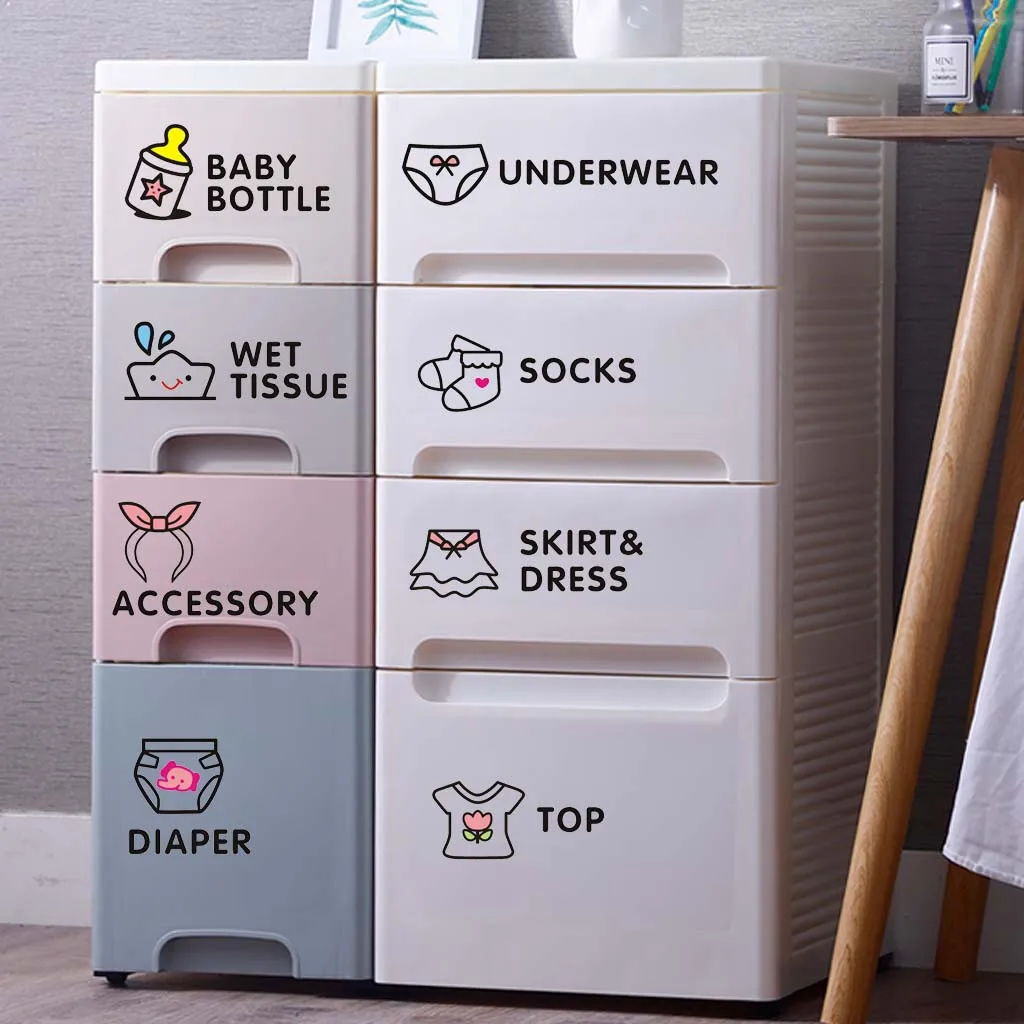 7PCS-Baby-Kids-Clothing-Logo-Stickers-Home-Decor-Wardrobe-Furniture ...