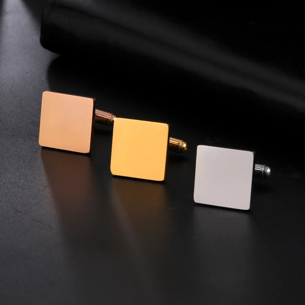 My Shape Square Cuff Links Stainless Steel Heart Round Cufflinks for ...
