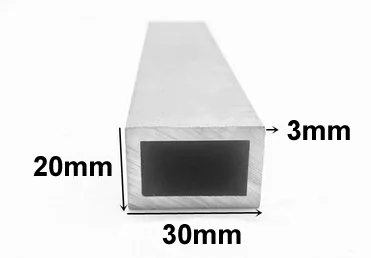 20X30 Mm, Vastag 1 Mm/2 Mm/3 Téglalap Alakú Alumíniumcső Profil, 6063 ...