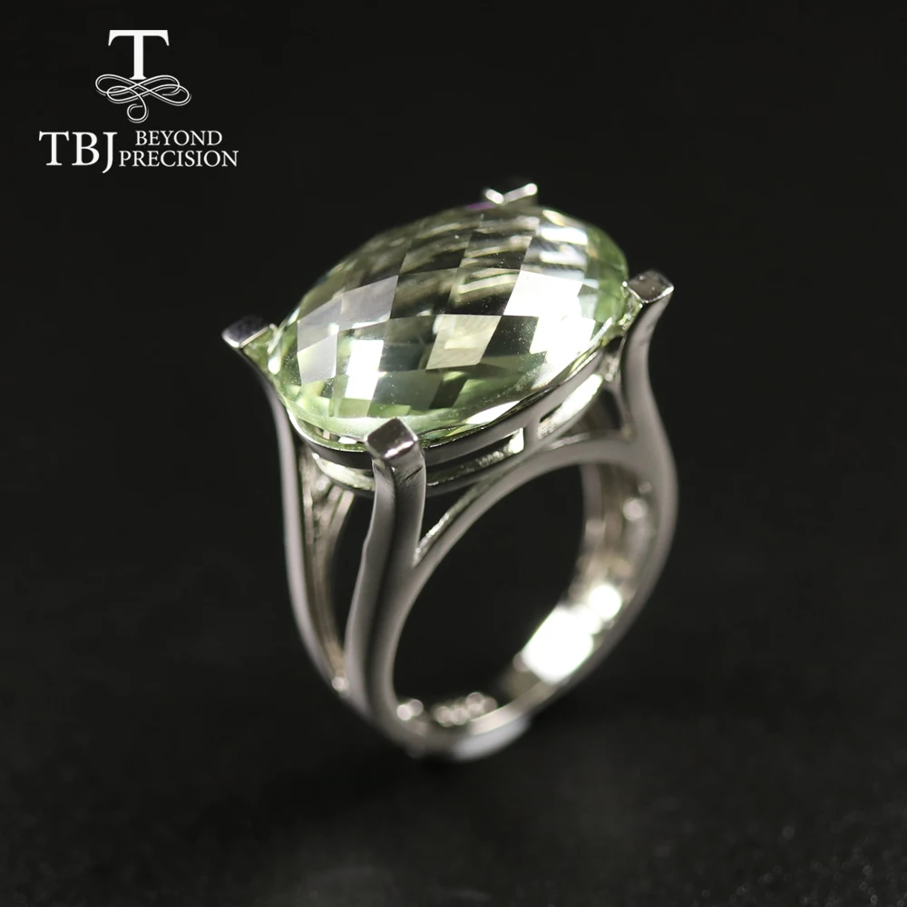 Green Amethyst Ring Silver