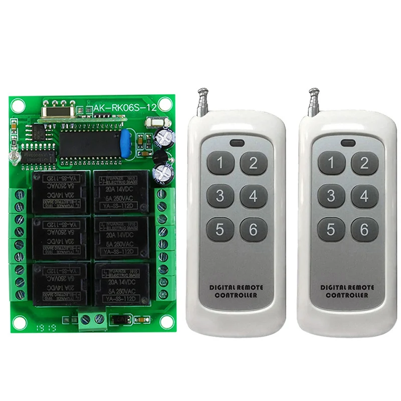 DC-12V-6-CH-Channels-6CH-RF-Wireless-Remote-Control-Switch-Remote ...