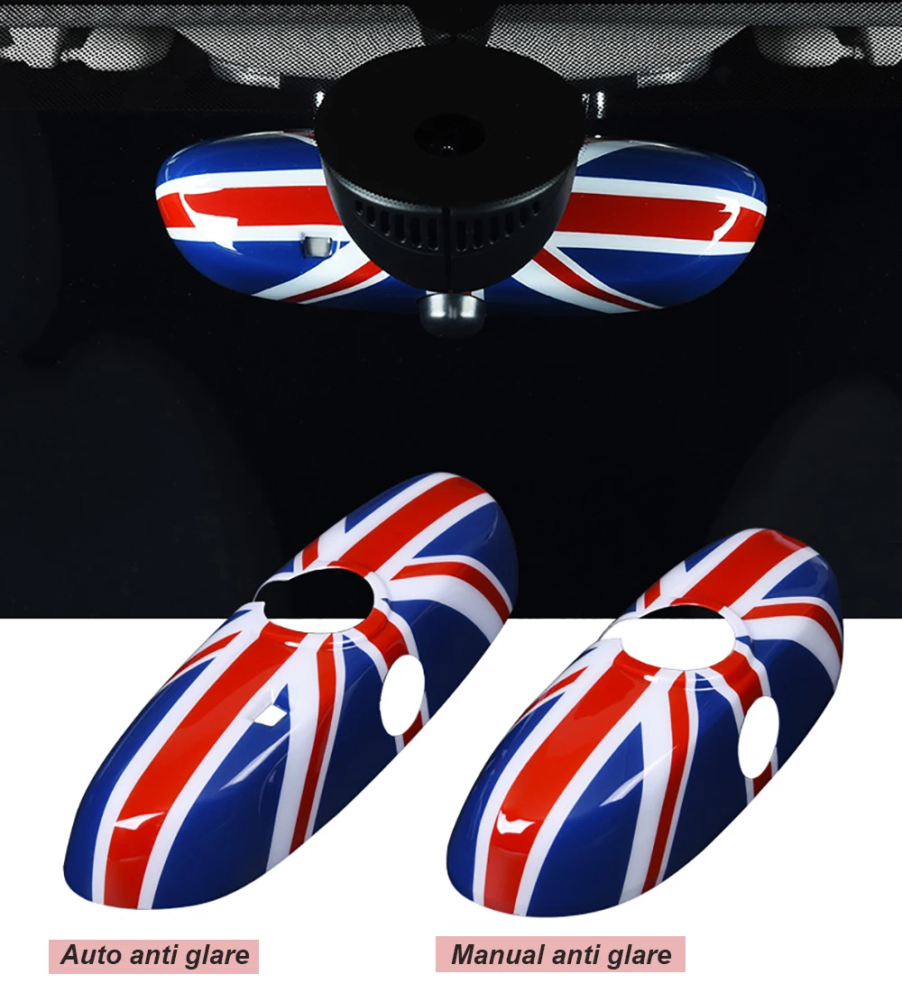 Union Jack Interior Rearview Mirror Cover Cap Shell Abs Plastic Decor ...