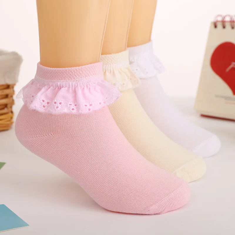 For Me Socks|girls Cotton Lace Socks 3-pack - Breathable Mesh, Anti ...