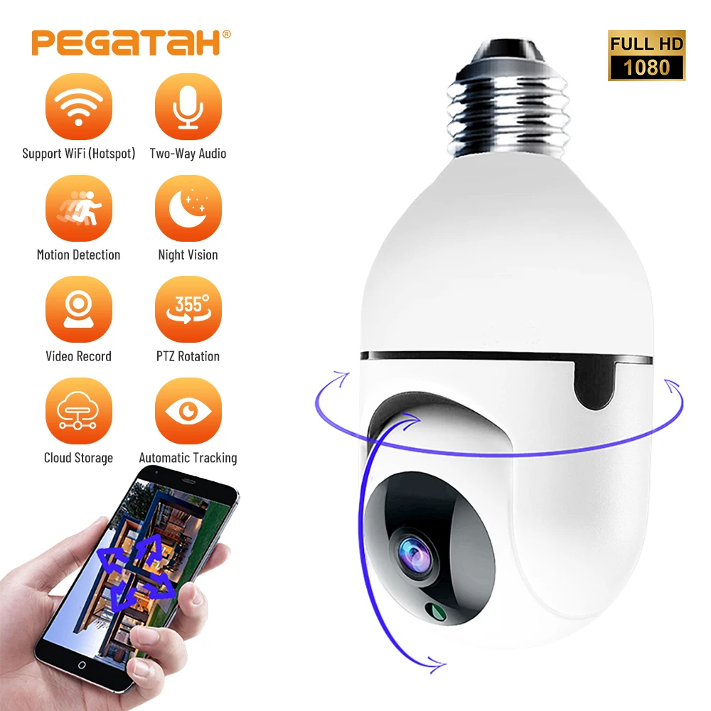 HD 1080P WIFI PTZ Camera 360° Rotation Automatic Tracking Panoramic ...
