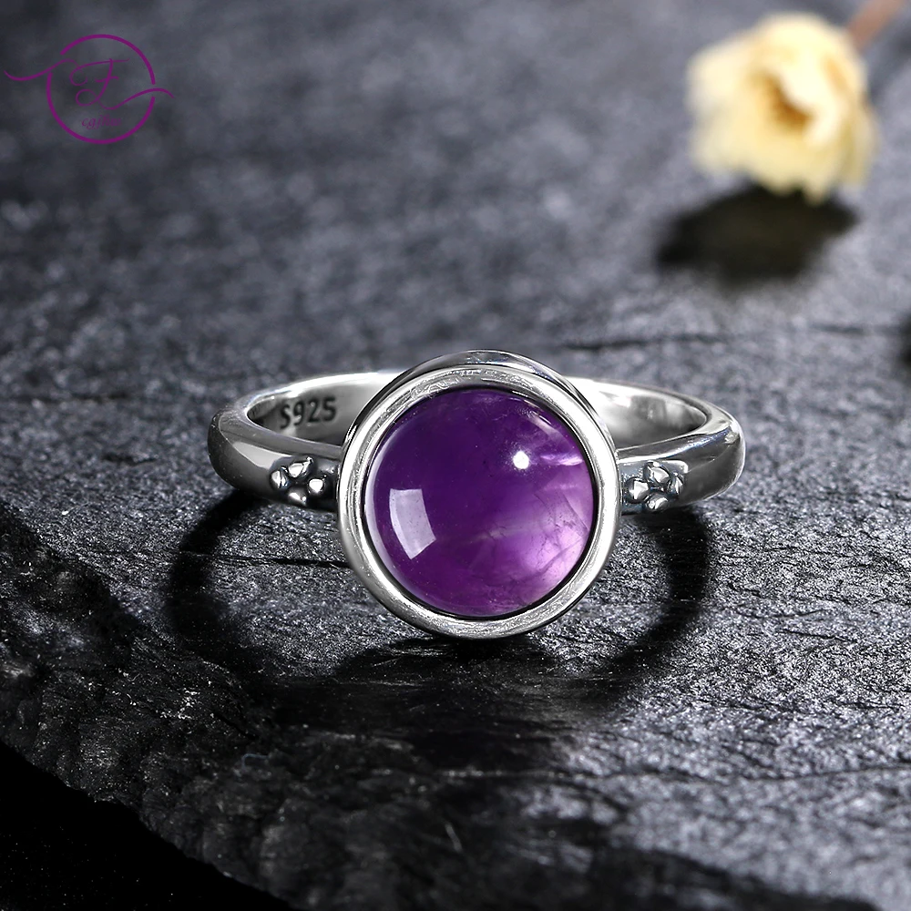 925-Silver-Amethyst-Ring-Jewelry-for-Women-Anniversary-Engagement ...