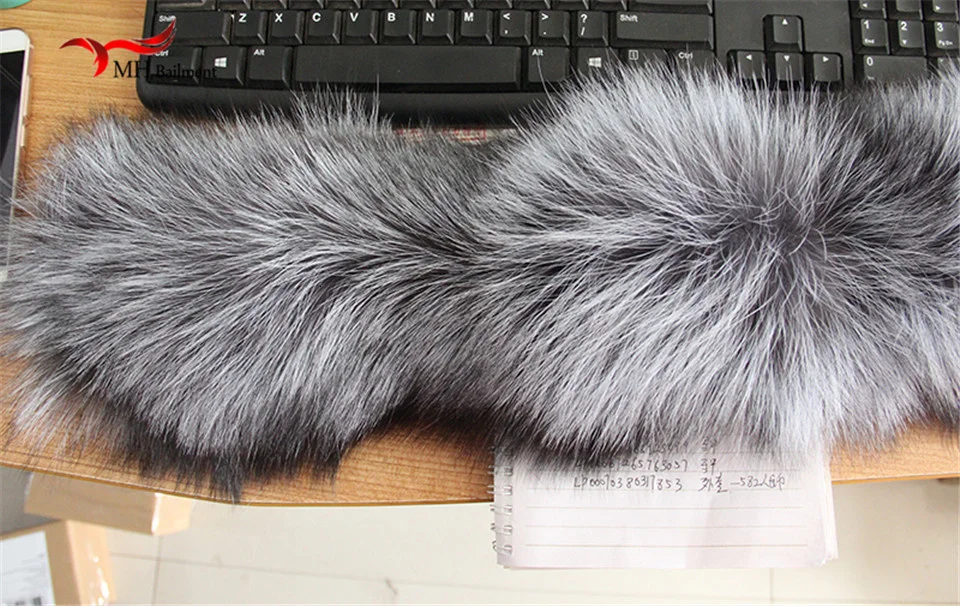 Silver fox Winter Women's Real Fox Fur Scarf Fox Fur Cap Fur Collar ...