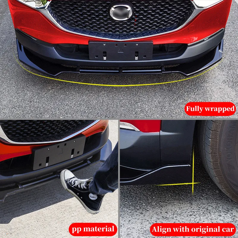 Suitable For Mazda CX-30 CX30 2020 3pc Car Front Bumper Splitter Lip ...