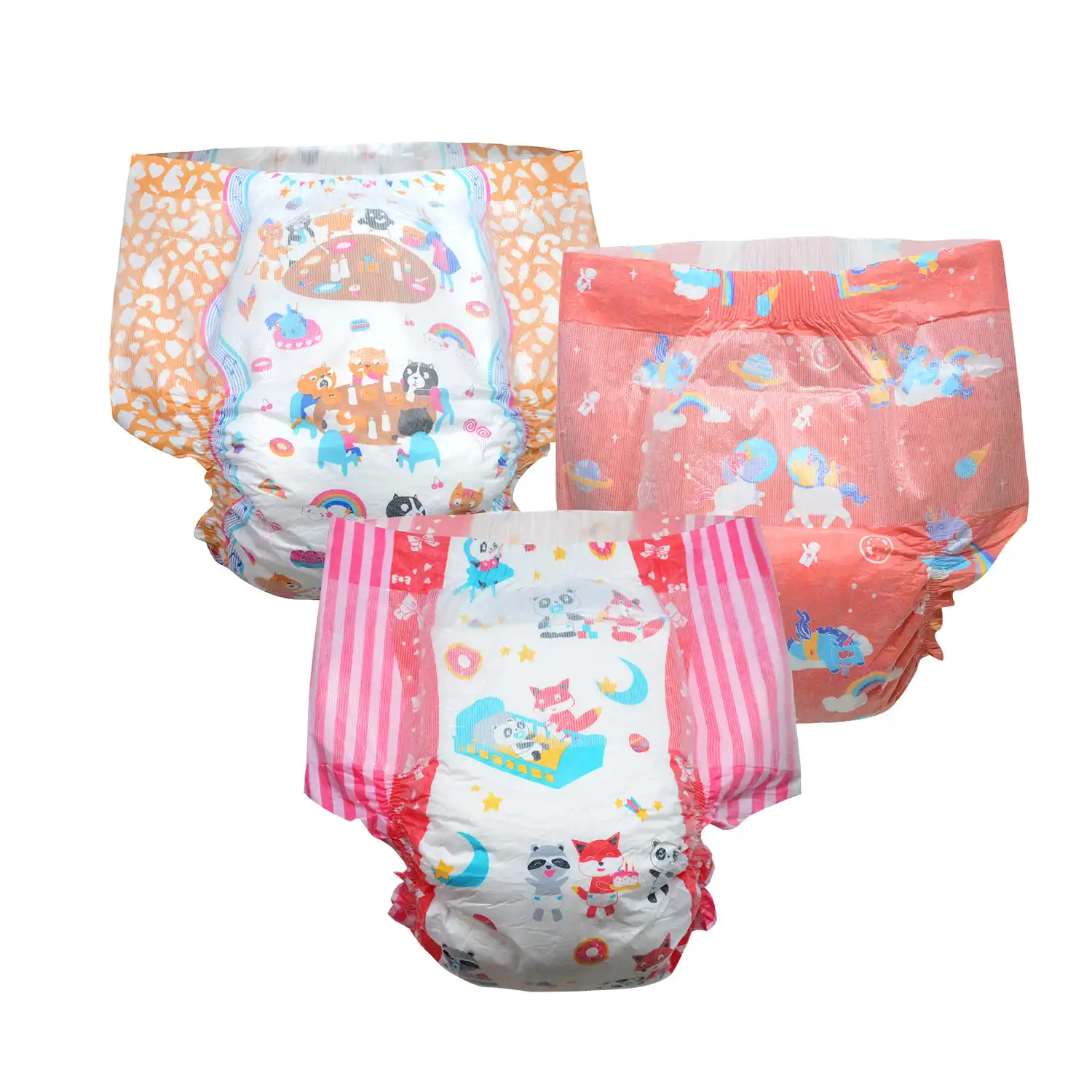 3D Leakproof ABDL Adult Baby Diapers Elastic Waistline Blue Printed ...