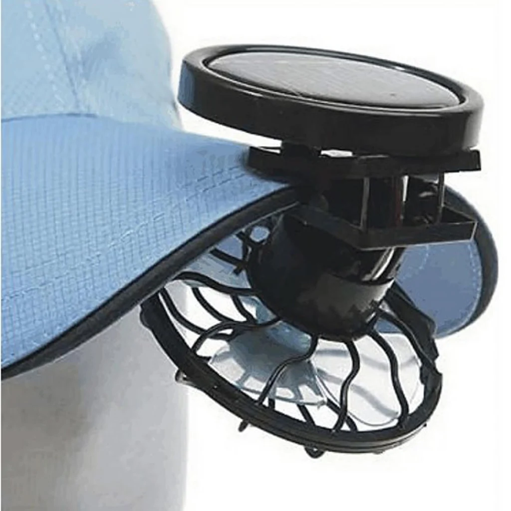 Clip on Hat Solar Fan For Summer Traveling Fishing Sun Energy Power ...