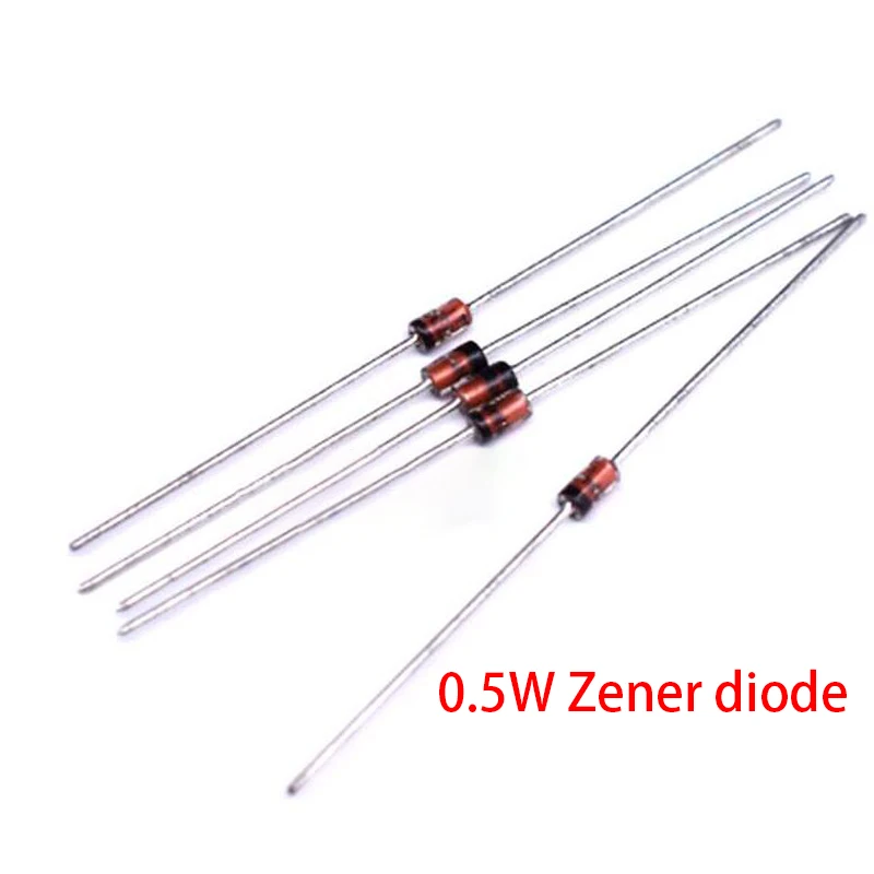 Diodo Zener de 100 piezas, 0,5 W, 500MW DO 35 1/2W, BZX55C, 2,4 V, 2,7 V, 3V, 3,3 V, 3,6 V, 3,9 ...