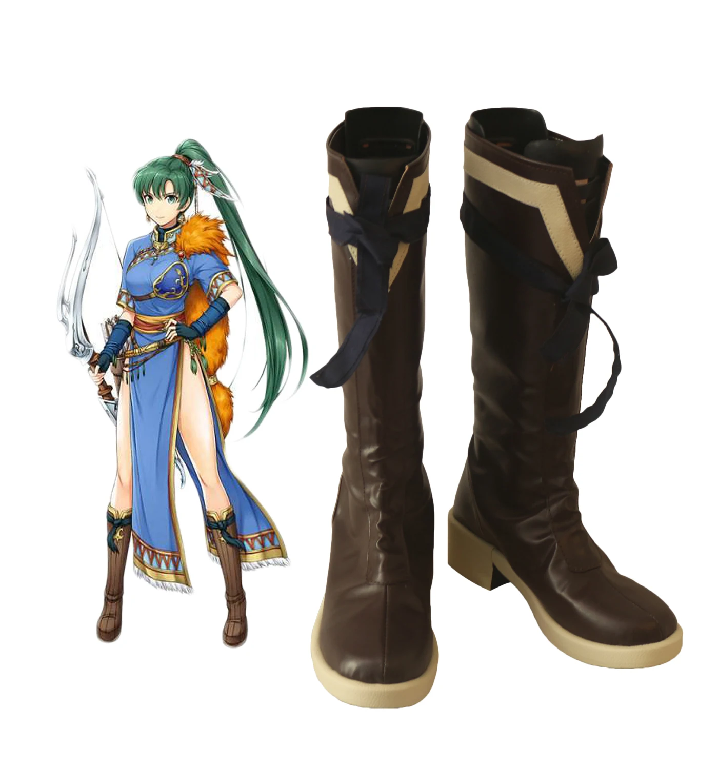 Botas de Cosplay de Blazing Sword, zapatos marrones con emblema de ...