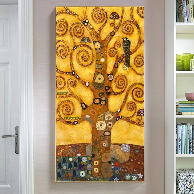 Classical Famous Gustav Klimt Tree Of Life Art Canvas Paitnings ...