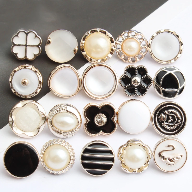 10pcs Fashion Round Pearl Buttons Hand-sewn Shirts Plastic Buttons ...