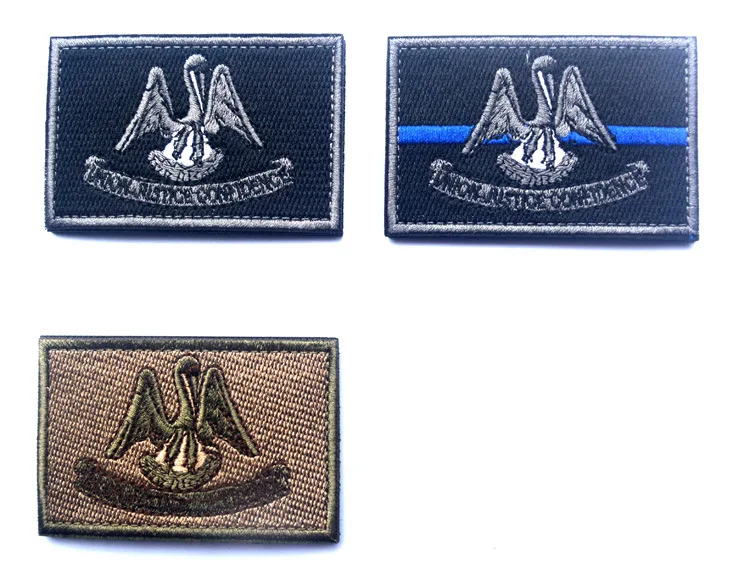 military insignia Custom Embroidered Patch louisiana flag patch hook ...