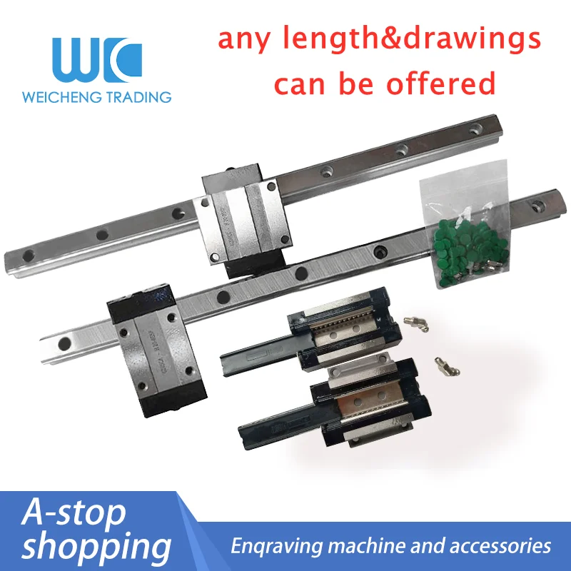 Linear Rail 2pcs Hgr20/hr25/hgr30+100mm-1150mm And 4pcs Steel Hgh20/25/30ca Or Hgw20/25/30cc ...