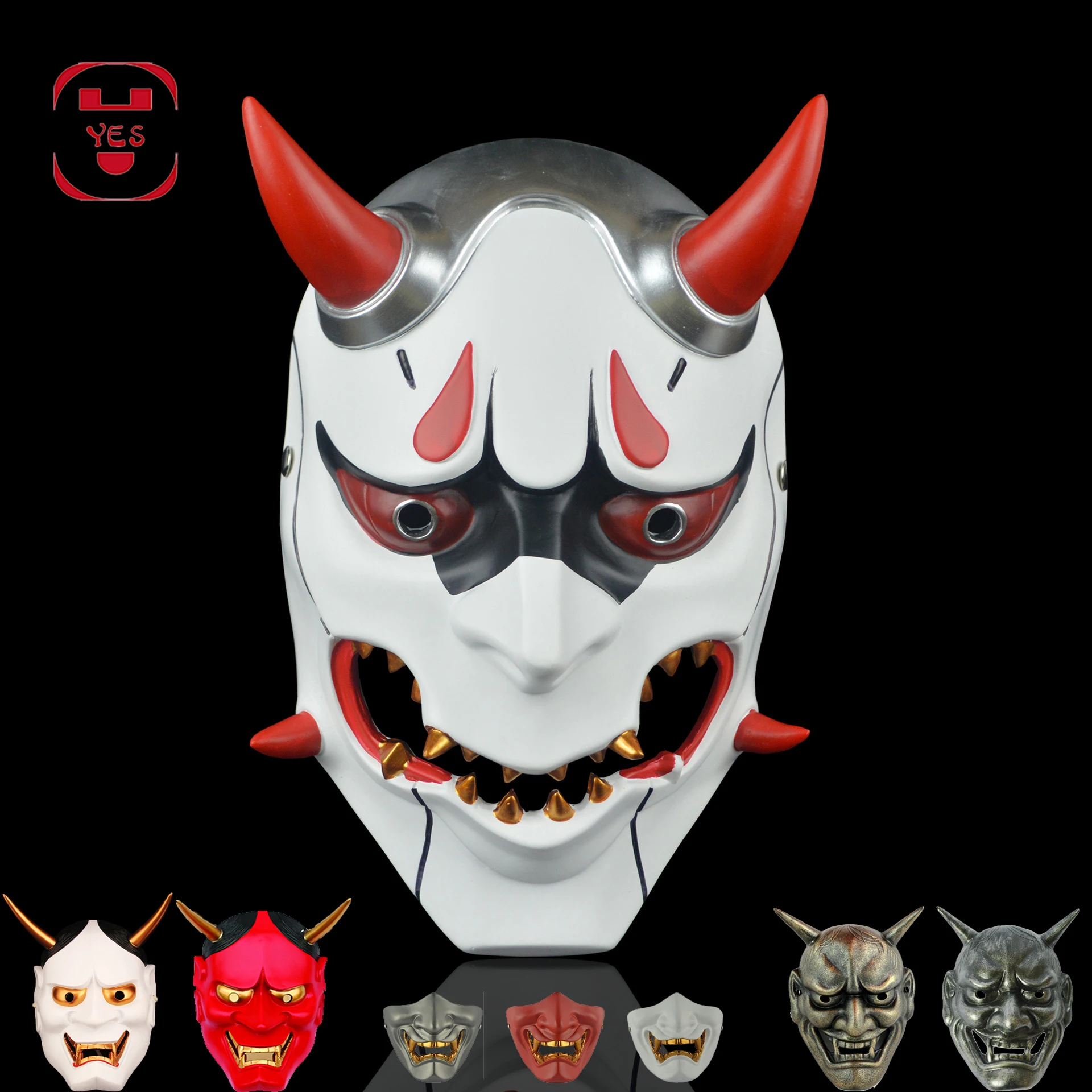 Japanese Demon Prajna Hannya Resin Mask Grimace Evil Devil Head ...