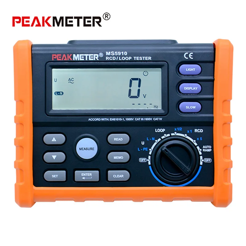 PEAKMETER-PM5910-Digital-Resistance-Meter-RCD-Loop-Tester-Multimeter ...
