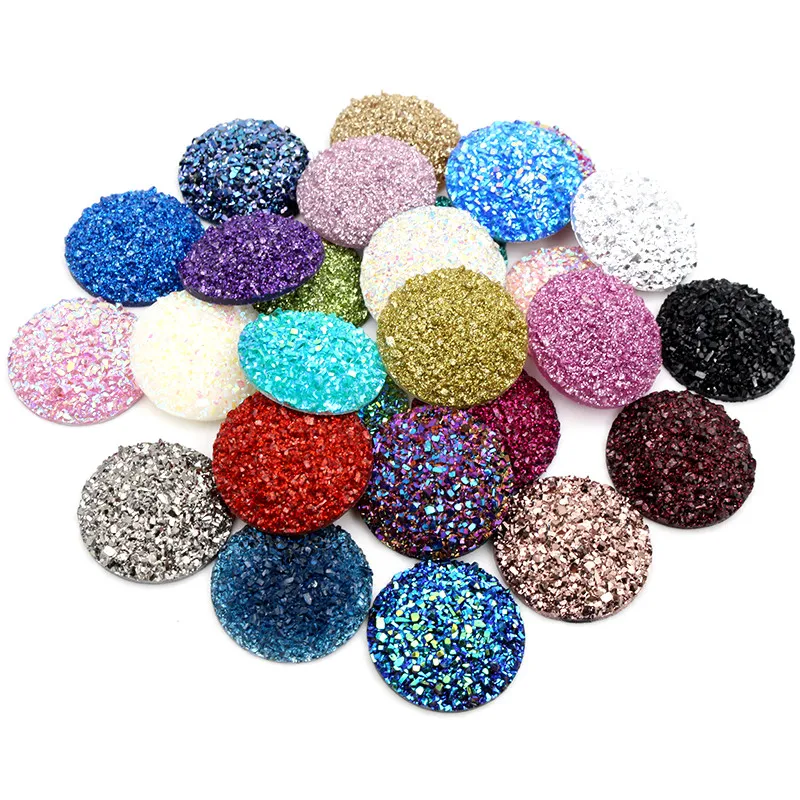 New Fashion 10pcs/lot 20mm 25mm Multi-colors Natural Ore Flat Back ...