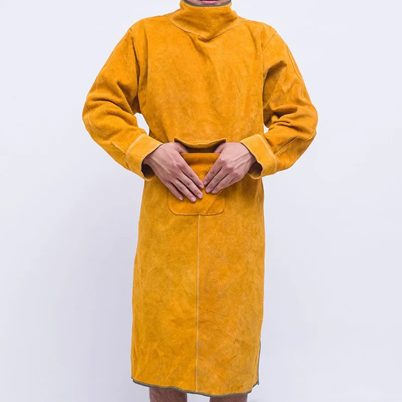 Durable-Cow-Split-Long-Leather-Welding-Industrial-Work-Safety-Clothing ...