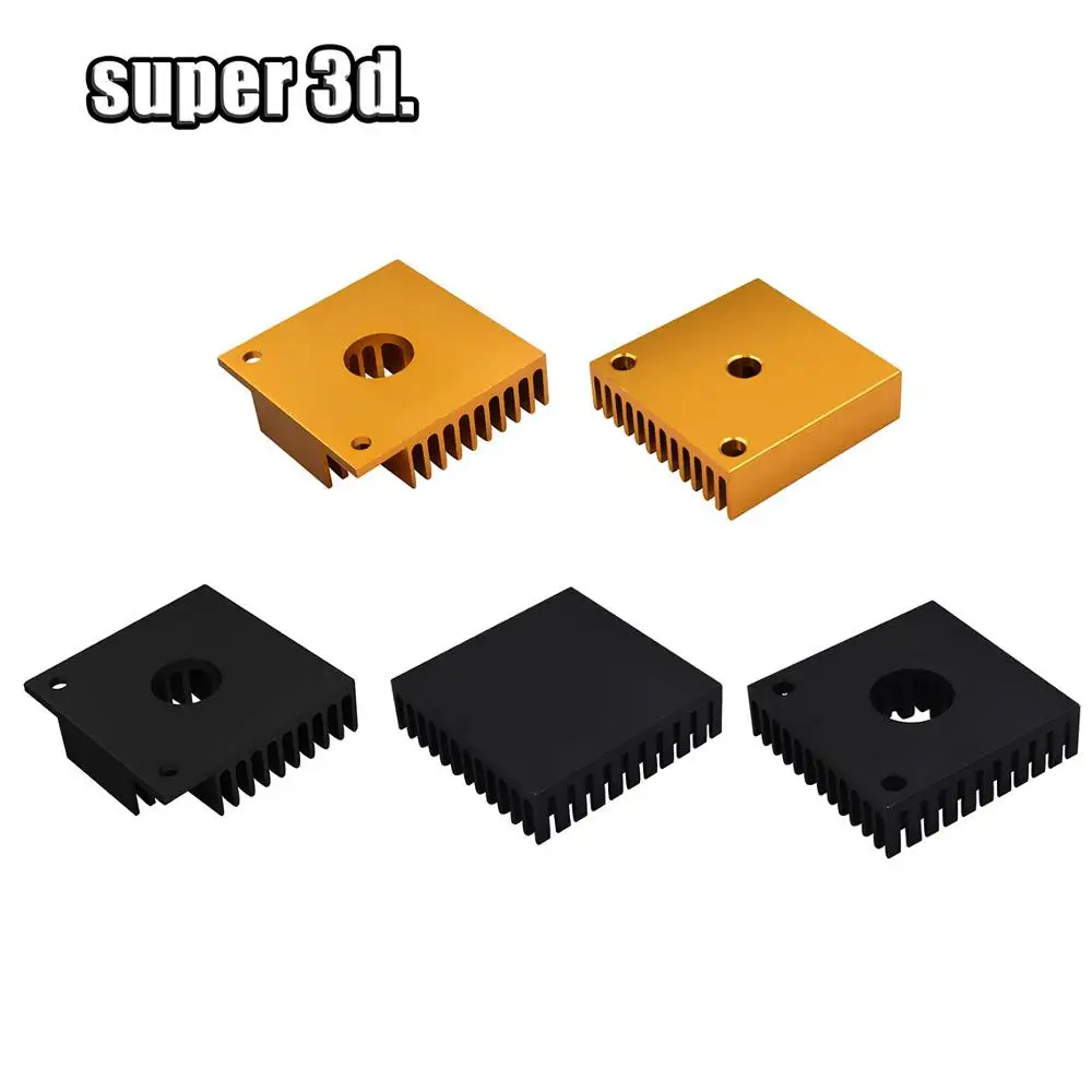 3D Printer Aluminum Motor Heatsink Black Gold Radiator 40 x 40 x 10mm ...