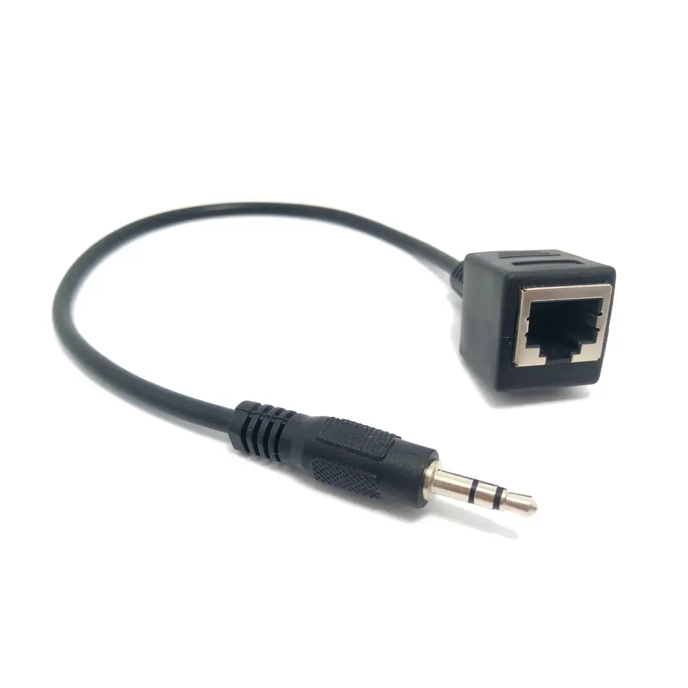 Adaptador de Cable de red RJ45 hembra a Jack macho DC3.5MM DC 3,5 macho ...