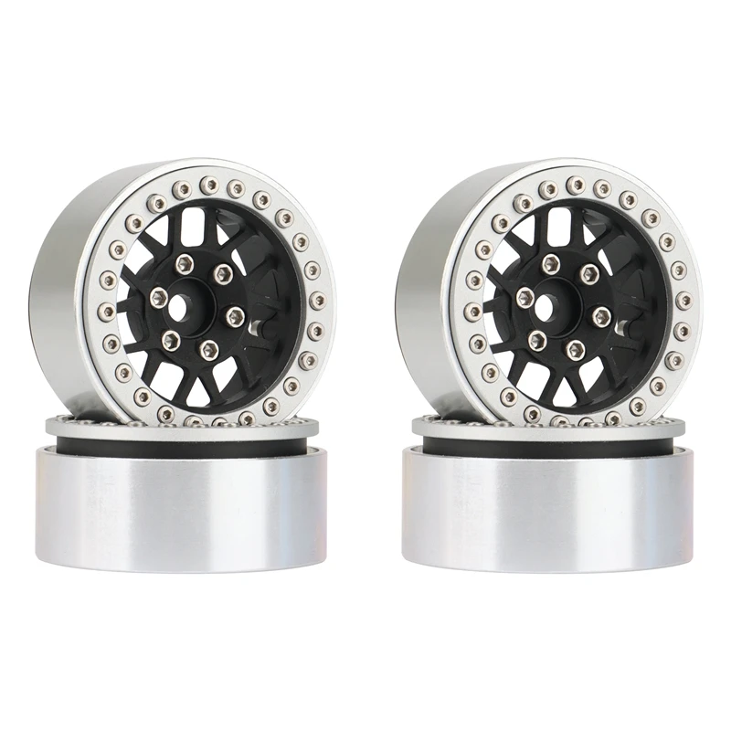 4PCS Metal 1.9 Beadlock Wheel Rim Hub for 1/10 RC Crawler Car Axial SCX10 90046 AXI03007 Traxxas ...