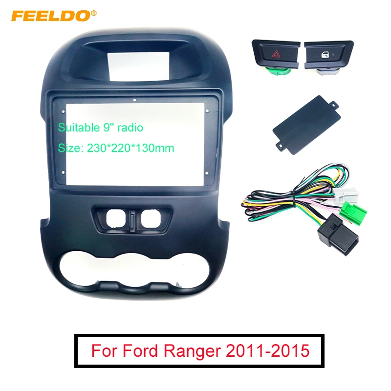 Feeldo Car Auido Radio 2din Fascia Frame Adapter For Ford Ranger 2011 ...