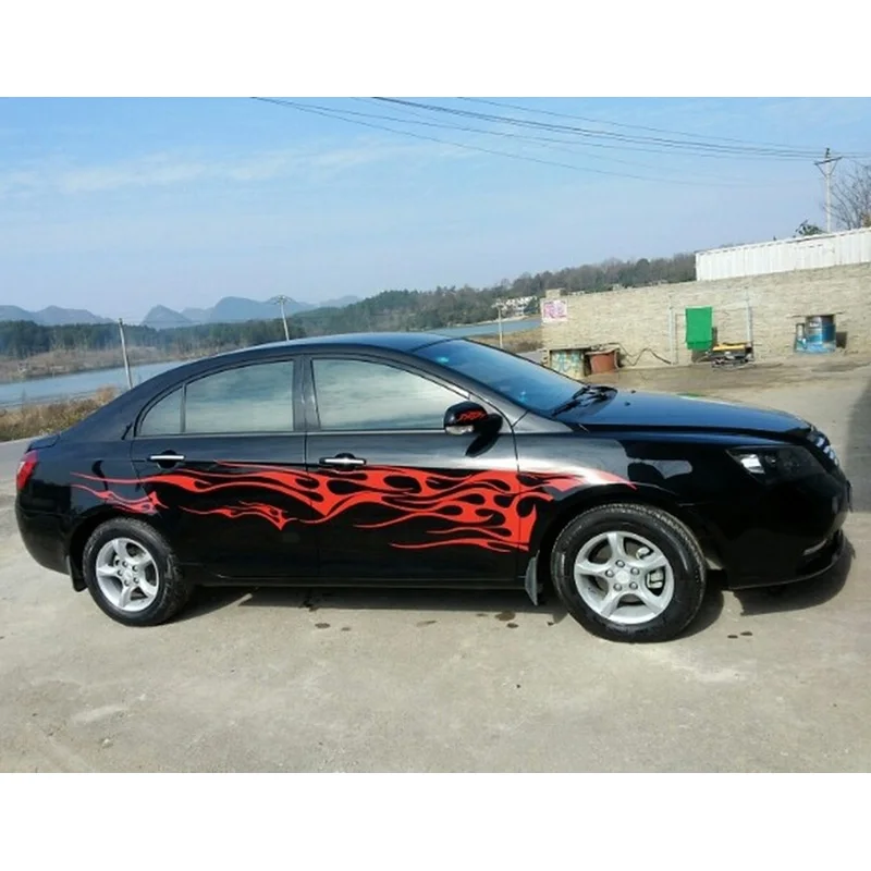 2pcs Car Stickers and Decals Whole Body Fire Flame Car Vinyl Decals 2 ...