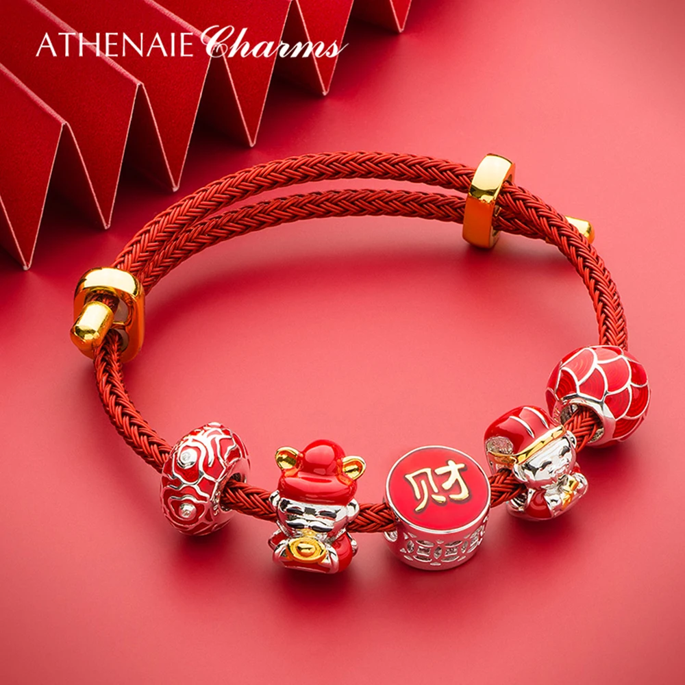 ATHENAIE-925-Sterling-Silver-Red-Enamel-Lucky-Win-Promotion-Chinese ...