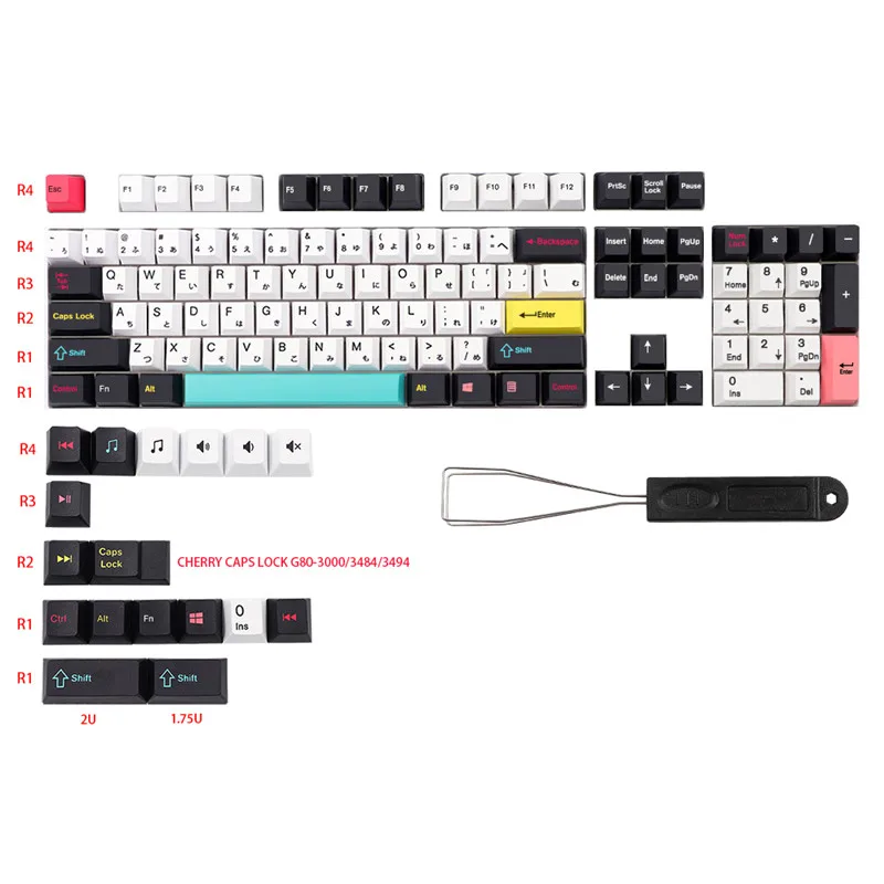 GMK Future Funk Keycaps Dye Subbed Cherry Profile US/Korean/Japanese 1 ...