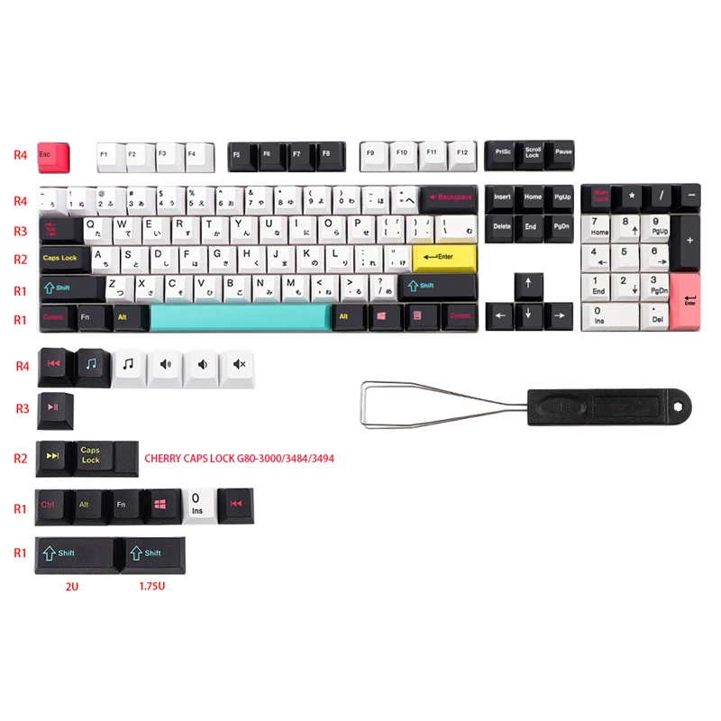 GMK Future Funk Keycaps Dye Subbed Cherry Profile US/Korean/Japanese 1 ...
