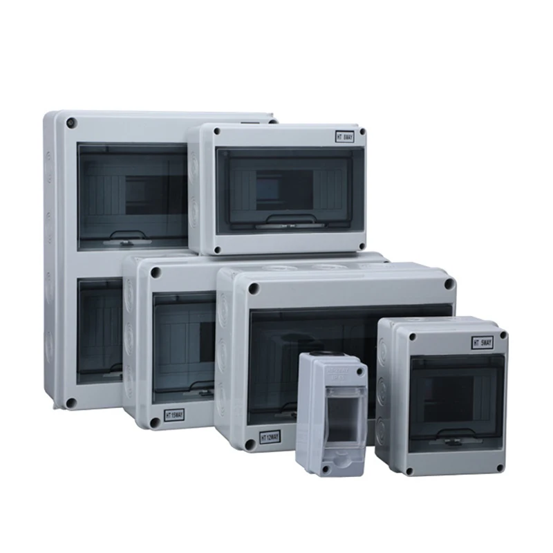 Caja de distribución eléctrica para exteriores, disyuntor MCB, caja de conexiones de plástico ...