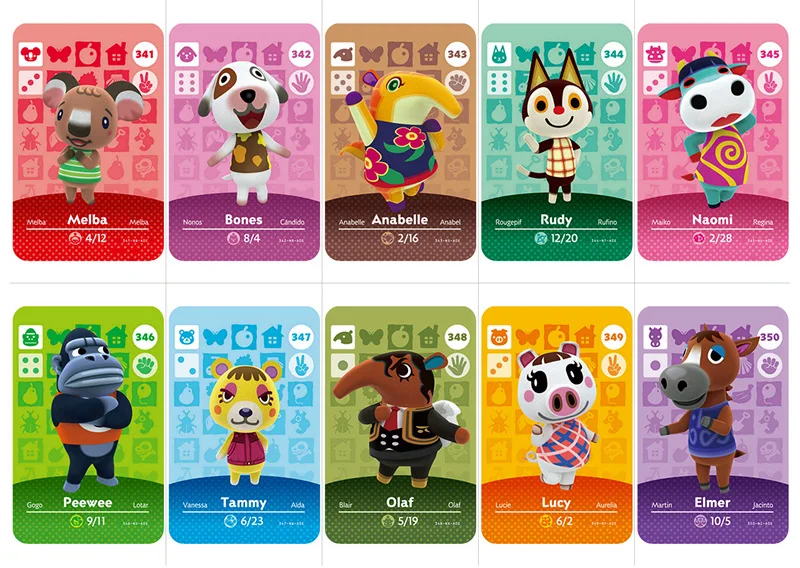 Mini Animal Crossing Amiibo NFC Chip Card 050 Punchy New Horizons Hot ...